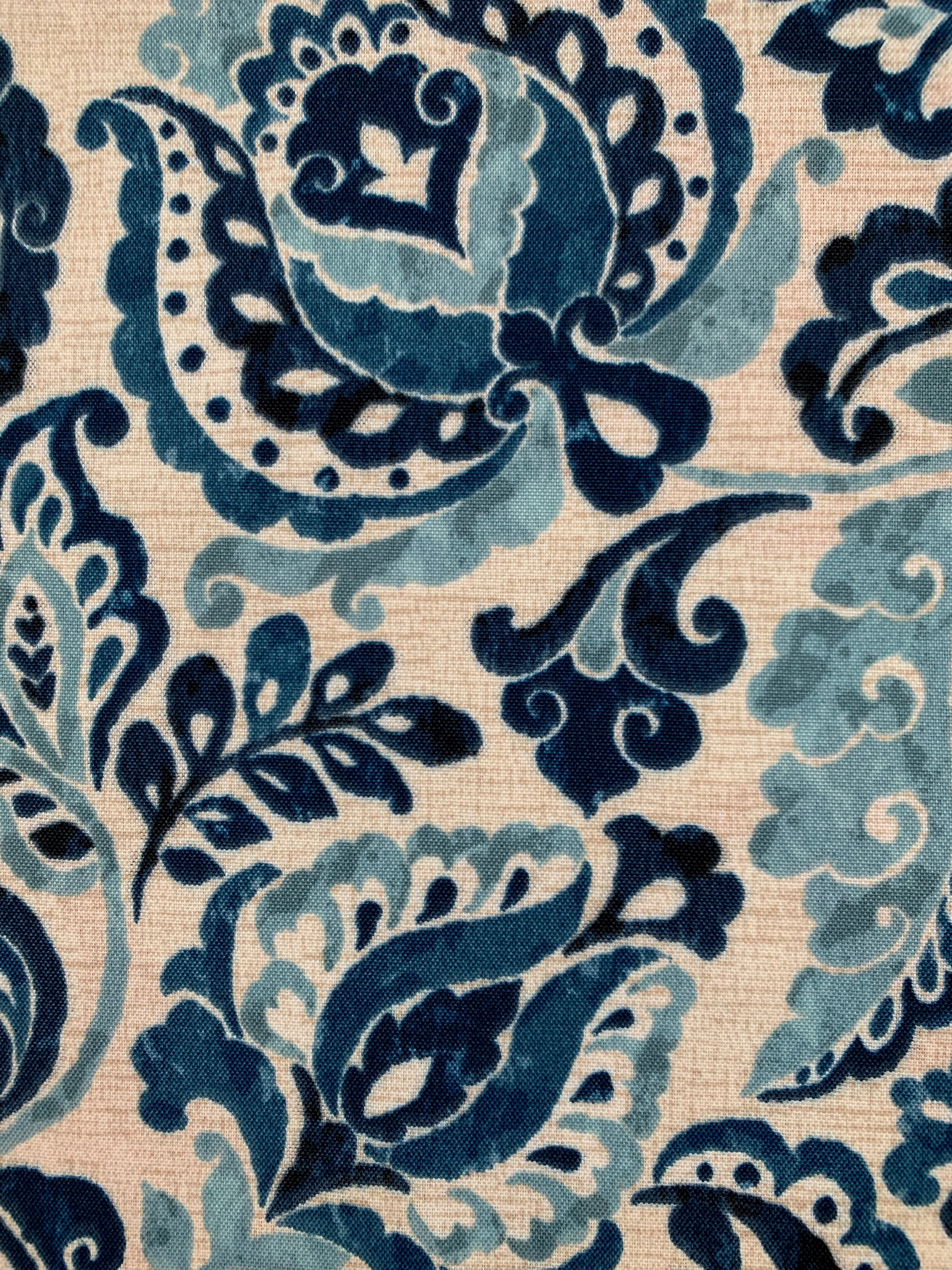 Izzy Floral Blue Polyester Fabric by the Yard for Outdoor Upholstery ...