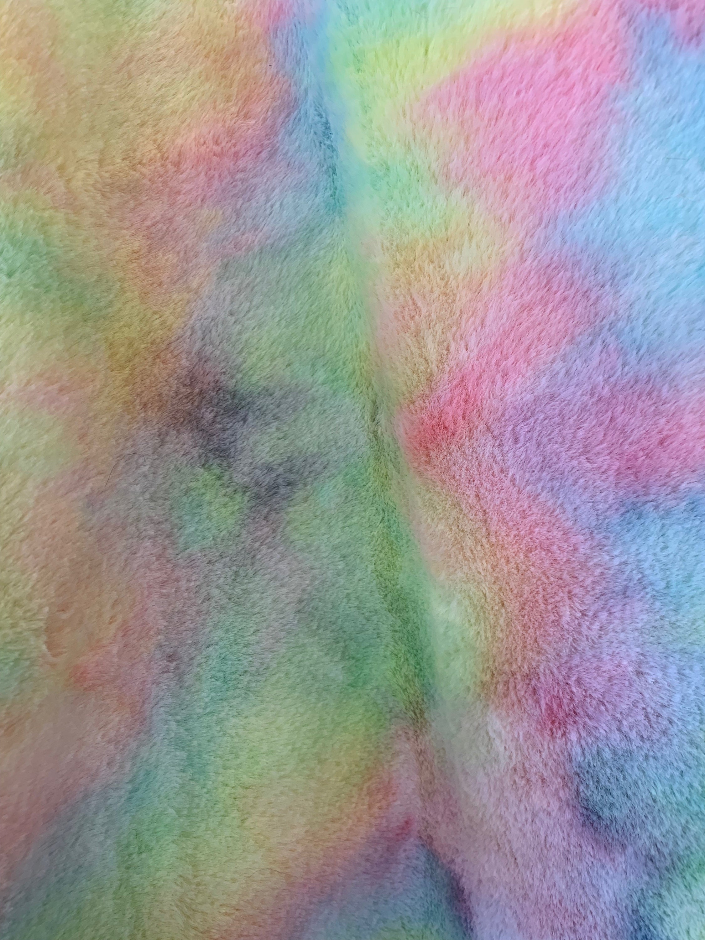 Czarina TIE DYE Ultra Soft Minky Rabbit Short Pile Faux Fur Fabric for ...