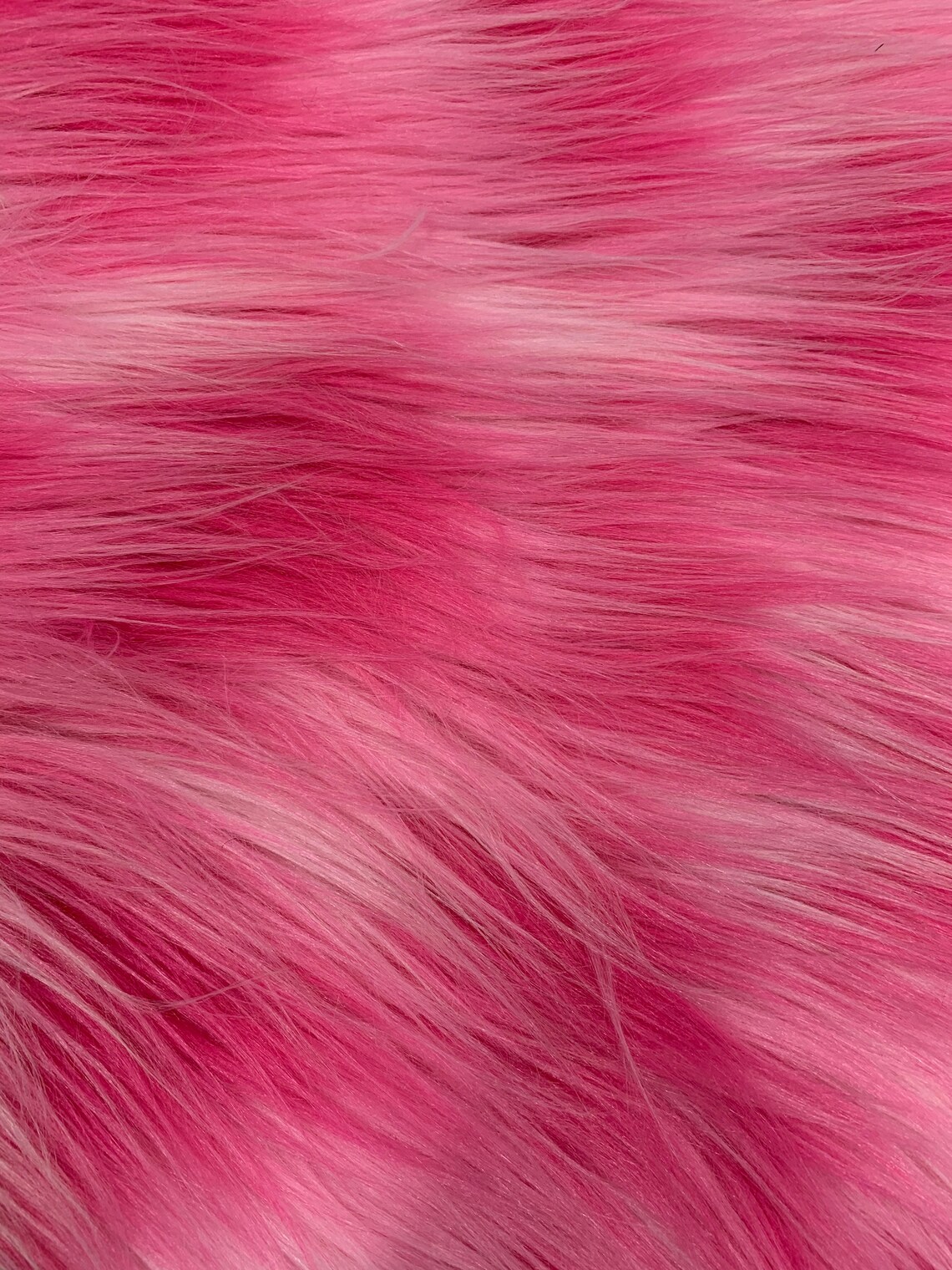 Harriet PINK/LIGHT PINK Two Tone Shaggy Soft Faux Fur Fabric - Etsy
