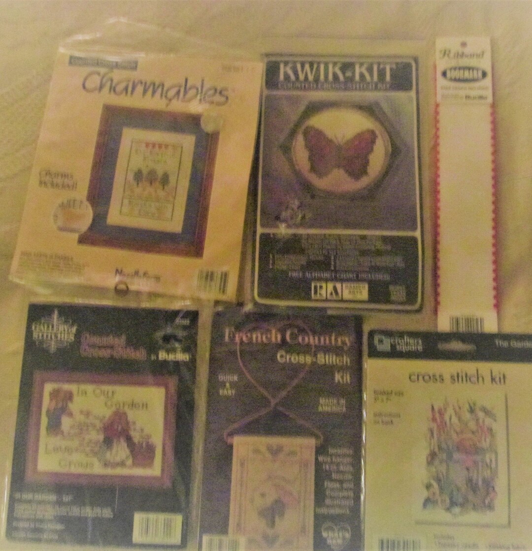 6 Vintage Cross Stitch Kits - Etsy