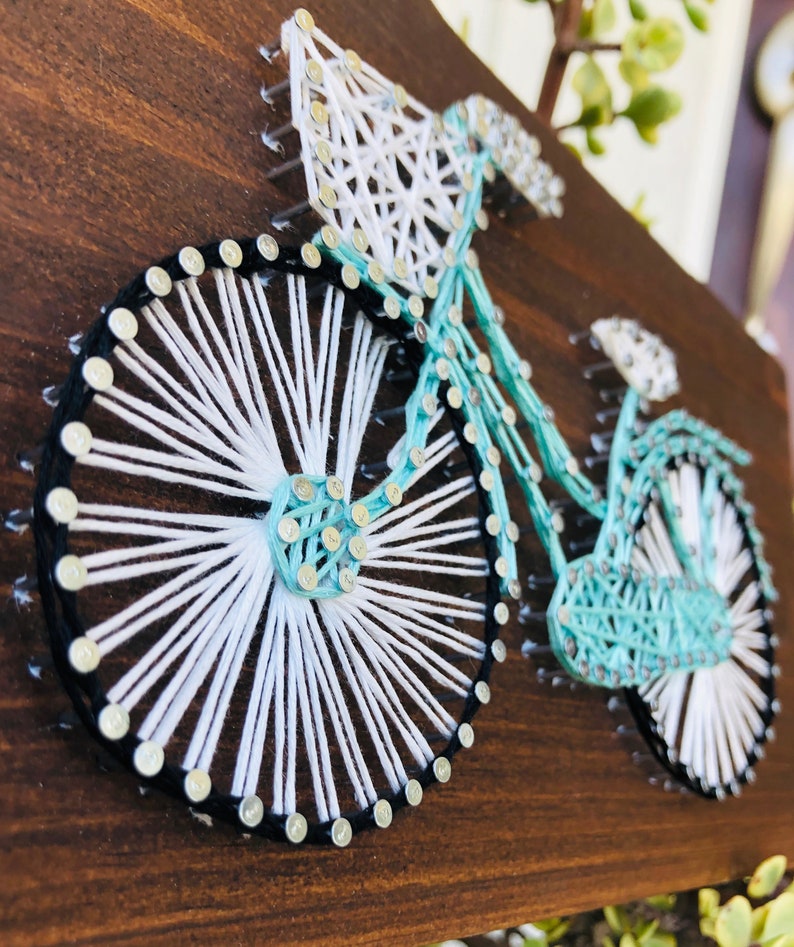 Bicycle String Art Handmade Decor Bohemian Style Wall - Etsy