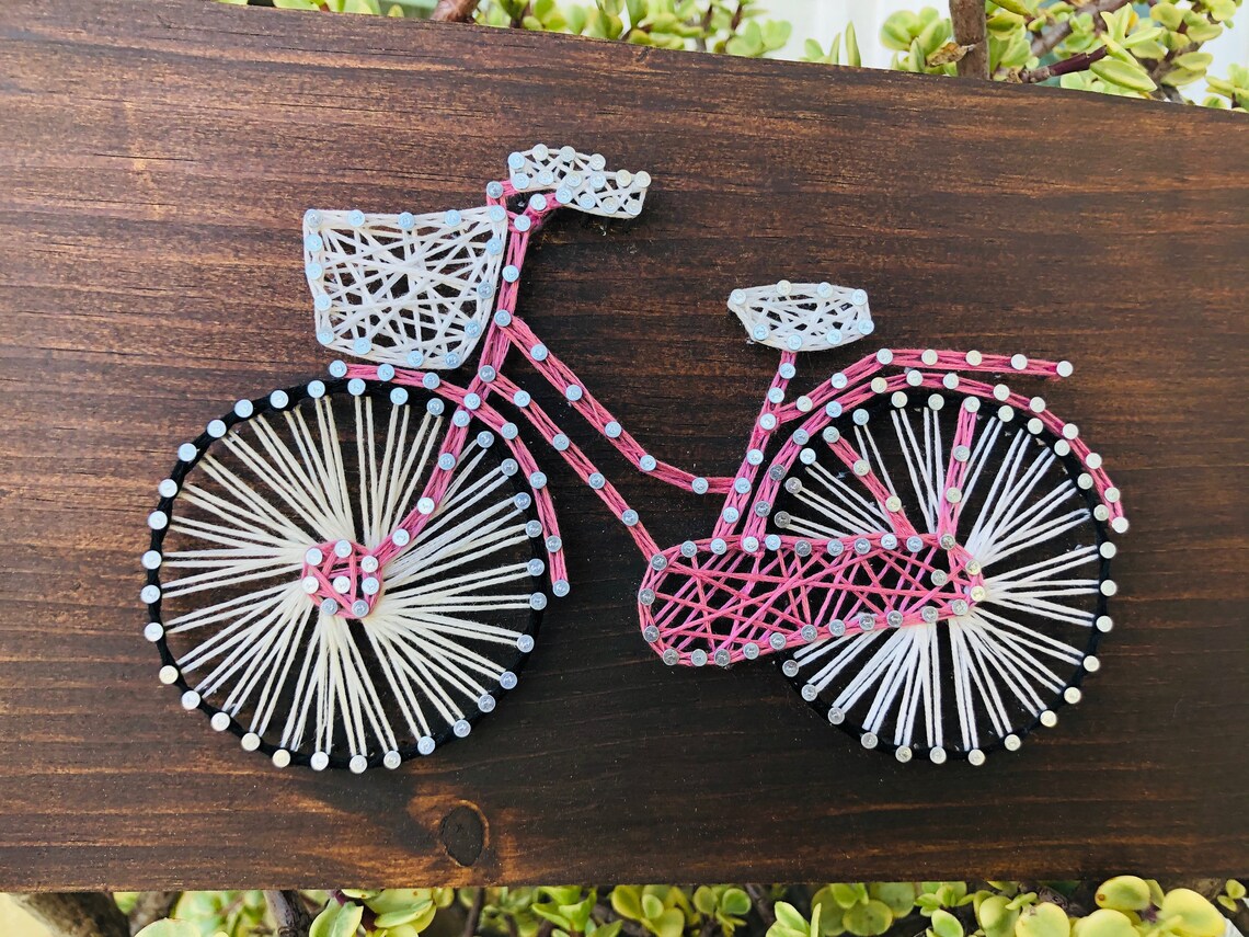 Bicycle String Art Handmade Decor Bohemian Style Wall - Etsy