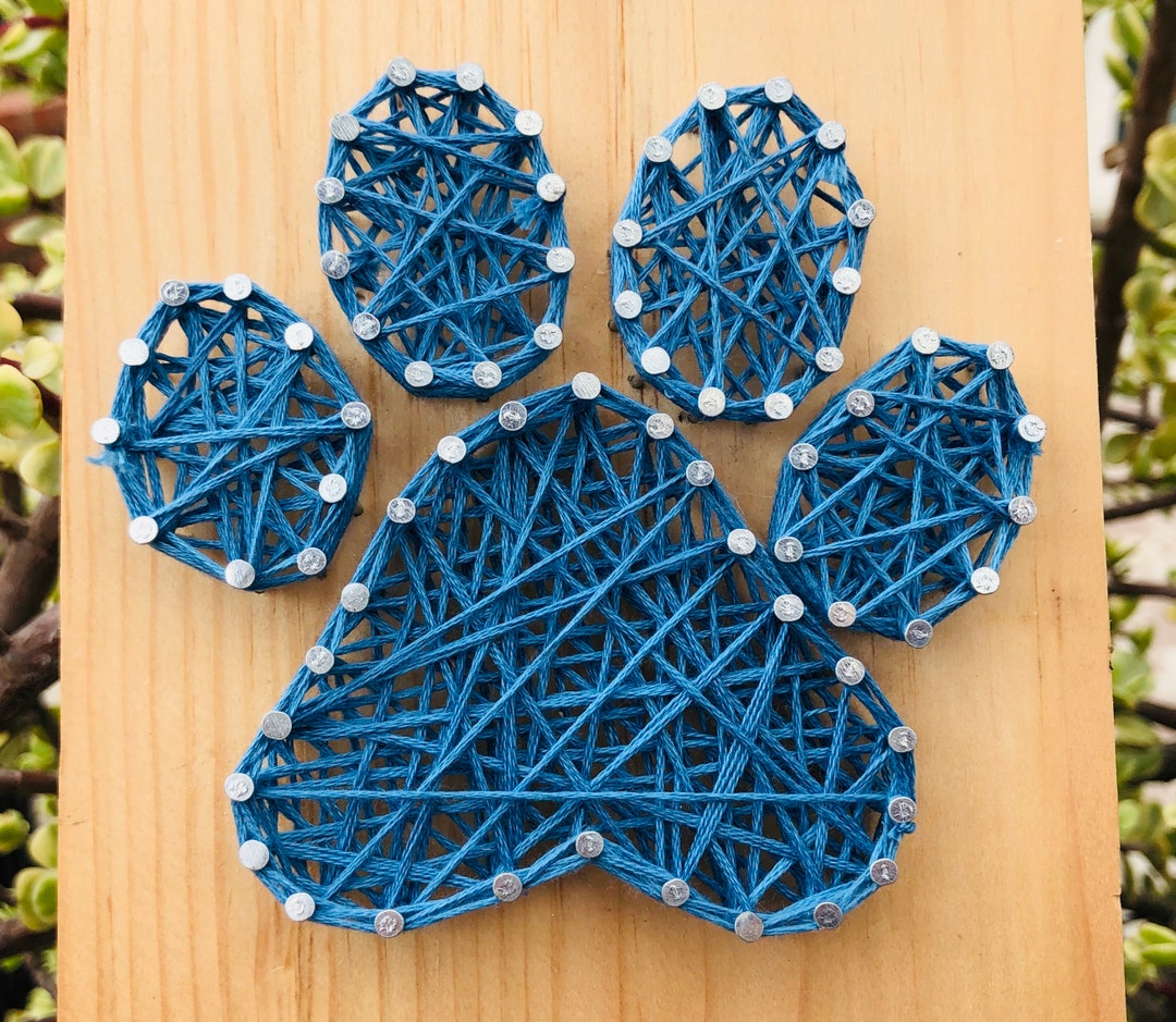 Paw Print String Art | Handmade Decor | Animal Wall Art | Gift for Pet ...