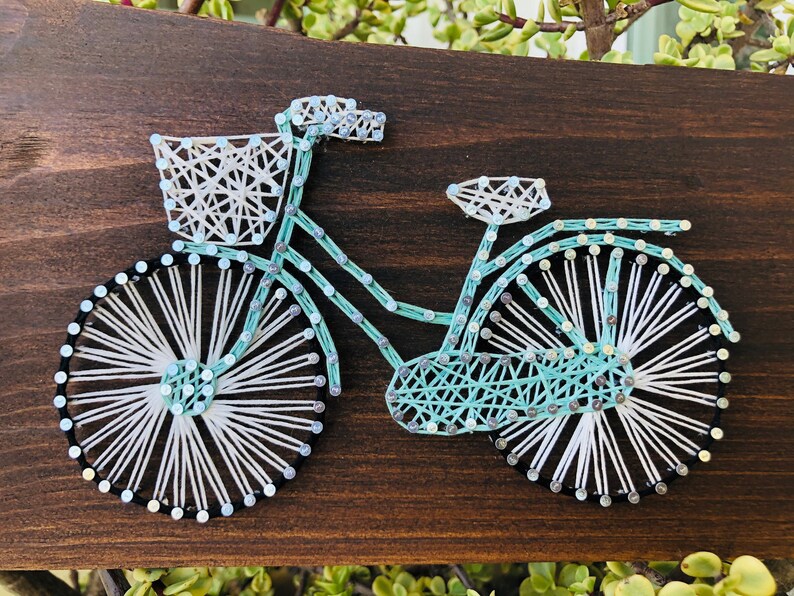 Bicycle String Art Handmade Decor Bohemian Style Wall - Etsy