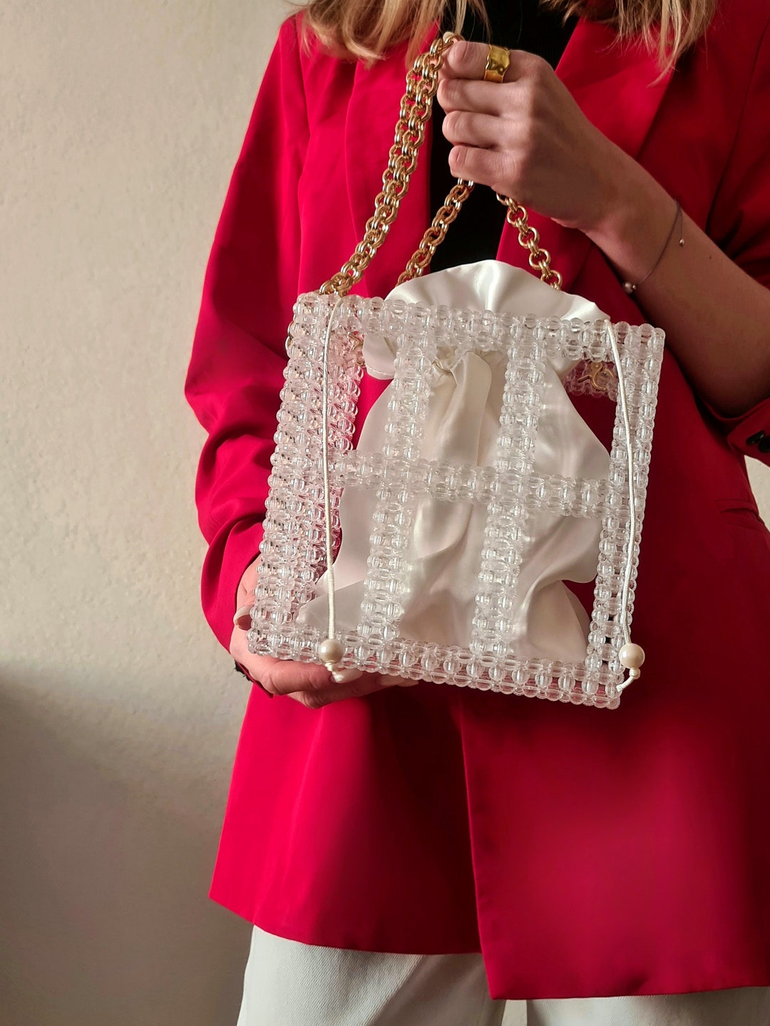 Rehearsal Diner Bride Purse Bride Personalized Bag Wedding Beaded ...
