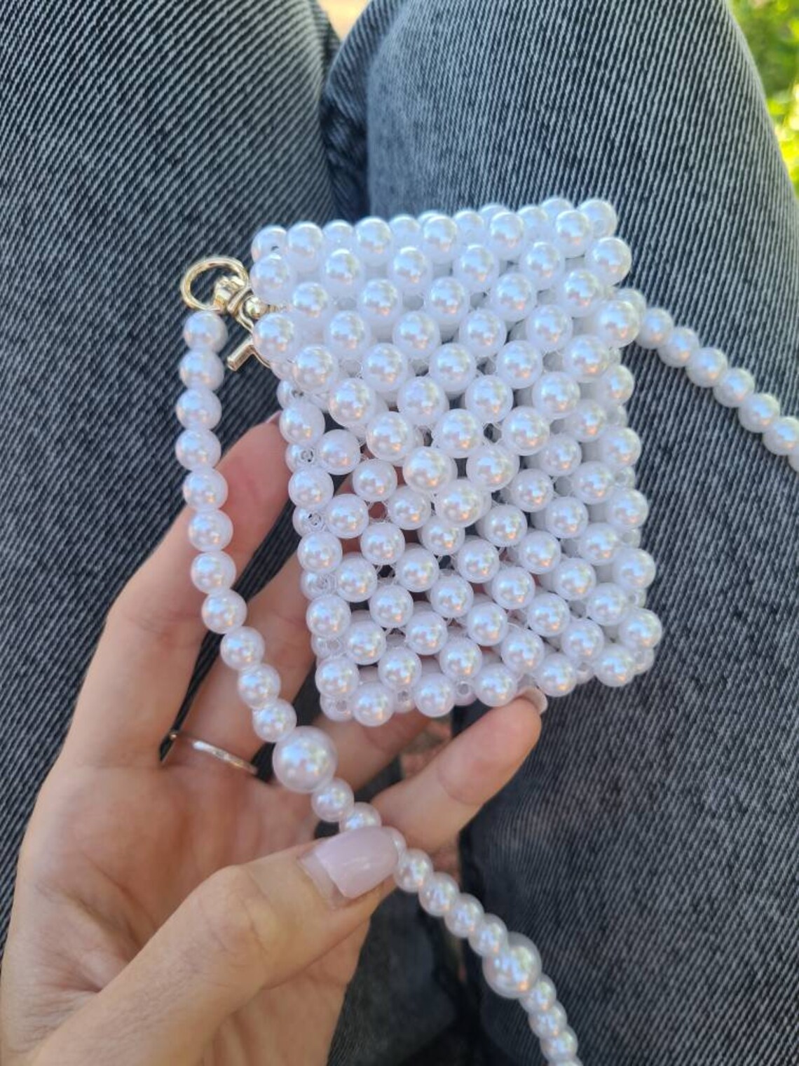 Tote bag aesthetic Summer fashion Mini trendy bag White | Etsy