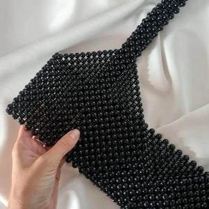 Embellish Pearl Crop Top, Custom Body Harness Fashion for Woman ...