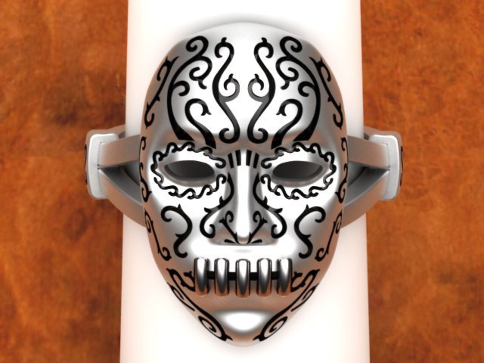 Silver Bellatrix Lestrange Death Eater Mask Ring | Etsy