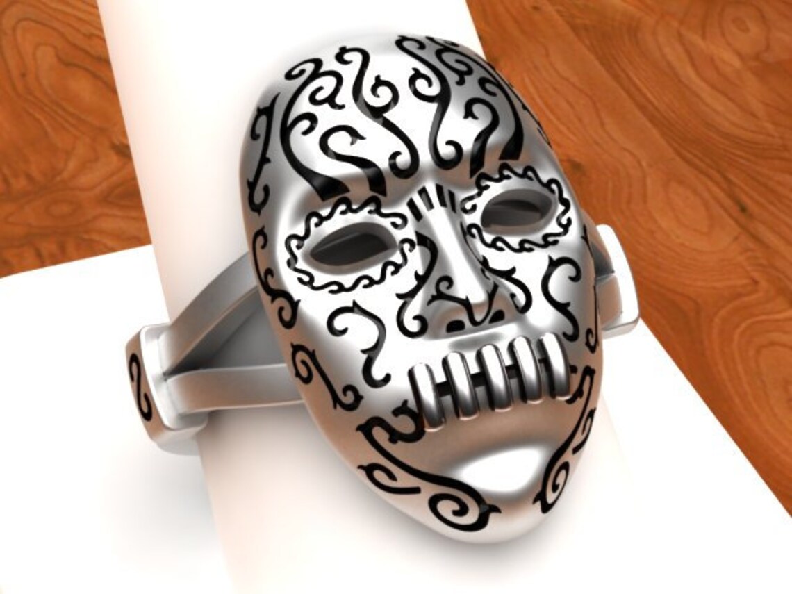 Silver Bellatrix Lestrange Death Eater Mask Ring | Etsy