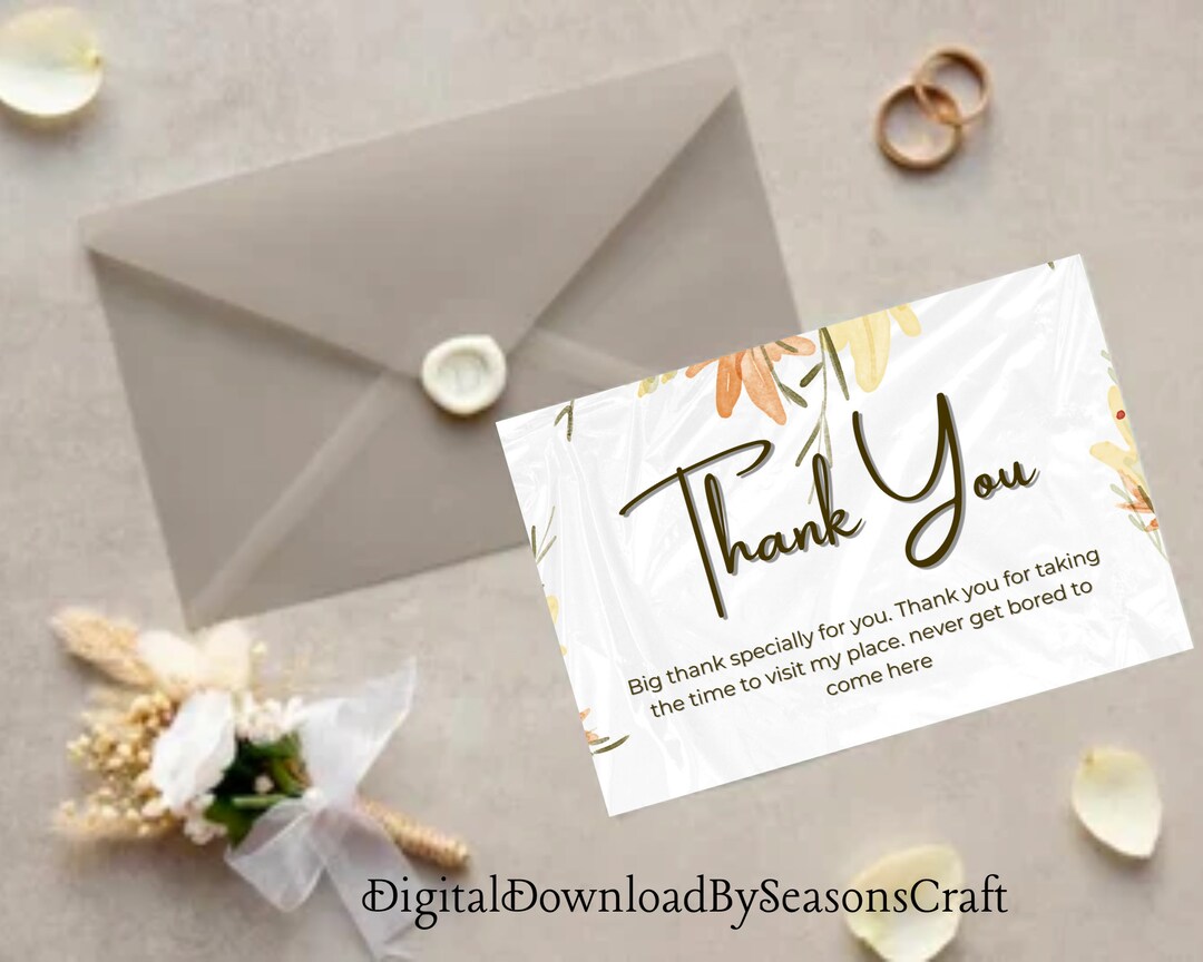 Printable Thank You Cards, Thank You Editable Card Packaging Insert ...