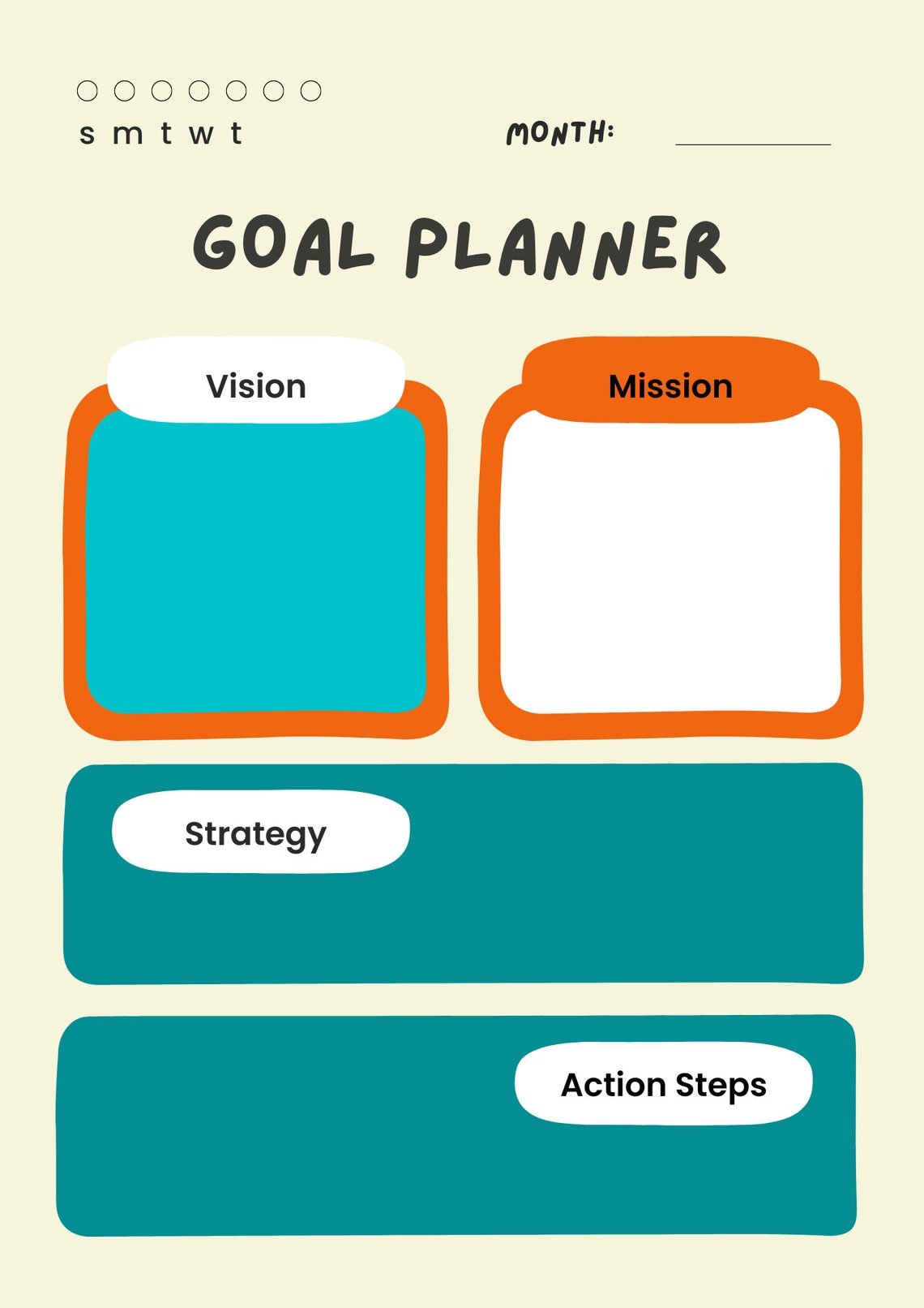 Goal Planner PDF Printable, Habit Tracker, Goal Setting, Goal Planning ...