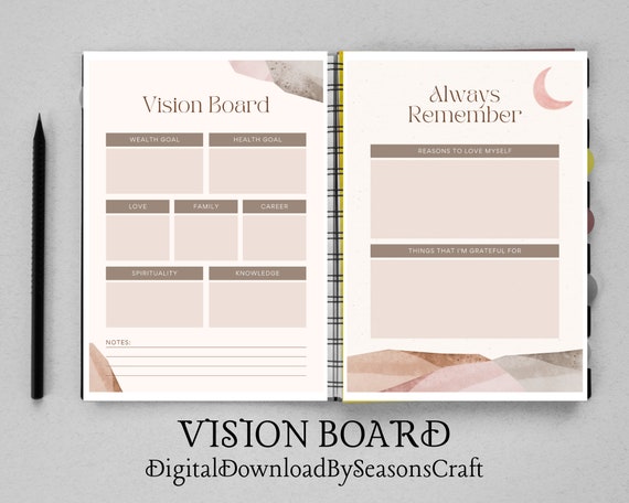 Vision Board Printable Printable PDF Download Instant - Etsy