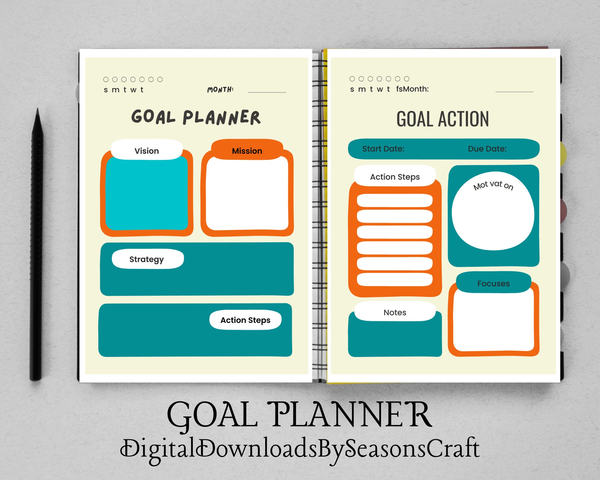Goal Planner PDF Printable, Habit Tracker, Goal Setting, Goal Planning ...