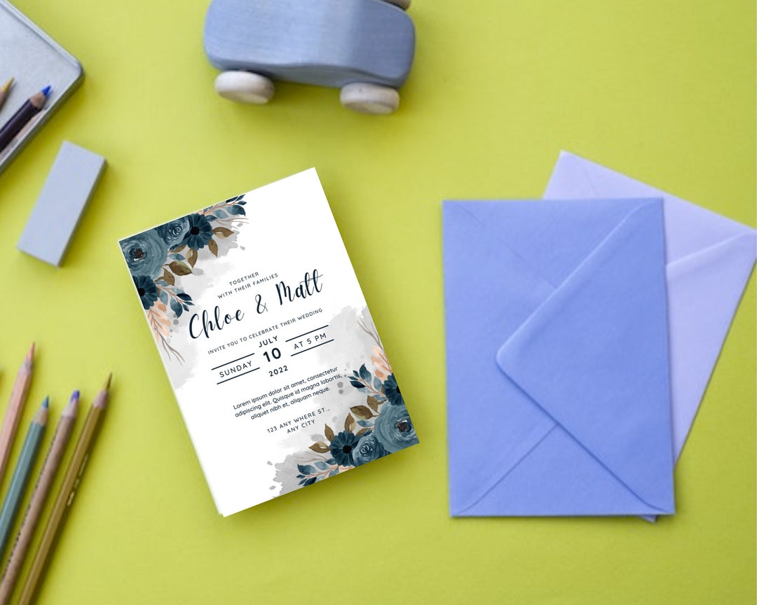 Printable Wedding Card | Editable Wedding Card | Greeting Card ...