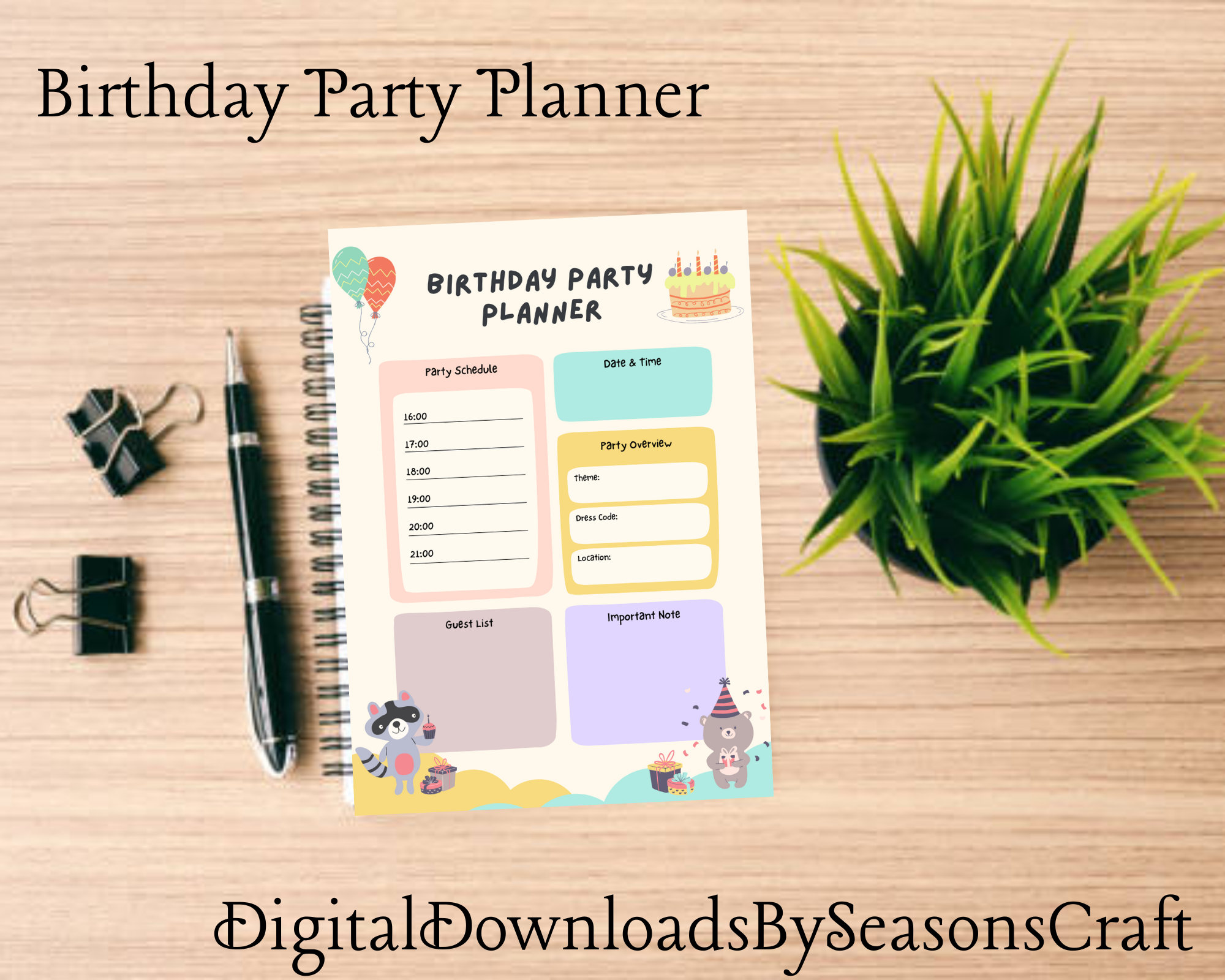Birthday Planner, Printable Event Planner, Party Checklist, Birthday ...