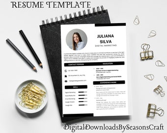 Resume Template | Digital Product | Digital Download | Modern CV ...