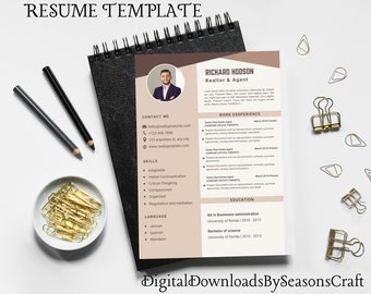 Resume Template | Digital Product | Digital Download | Modern CV ...