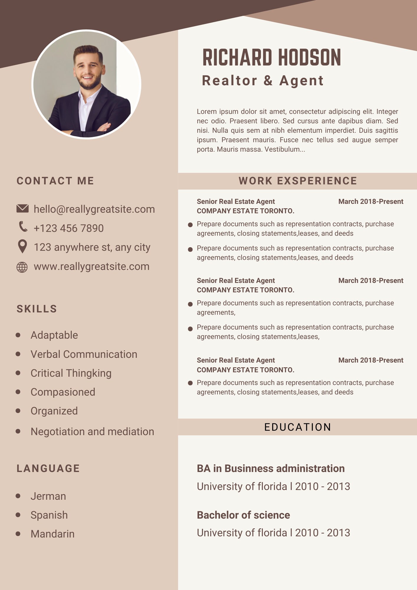 Editable Resume Template Digital Product Digital Download - Etsy