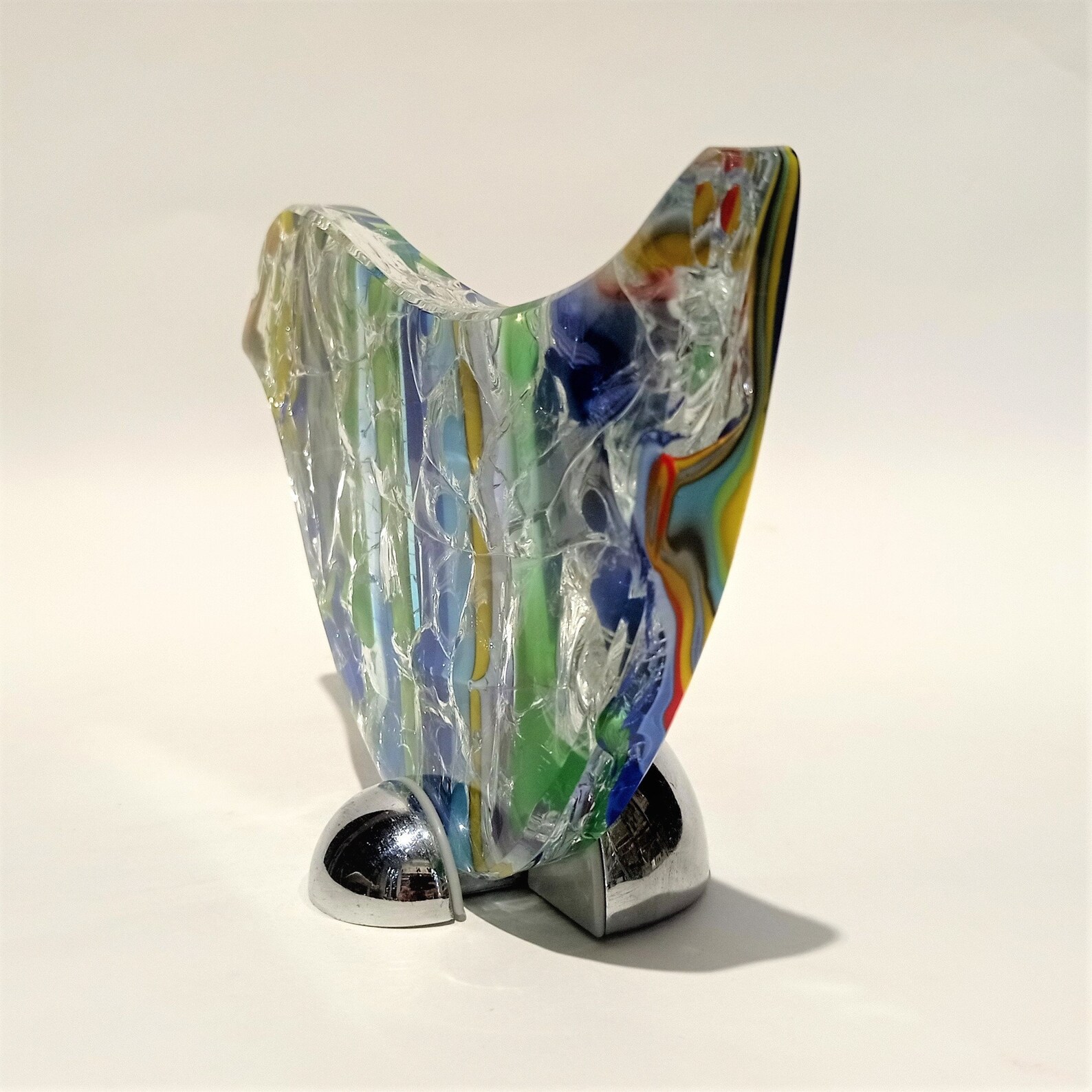 Artistic Glass Dove, Modern Art Object on Metal Stand, Interior ...