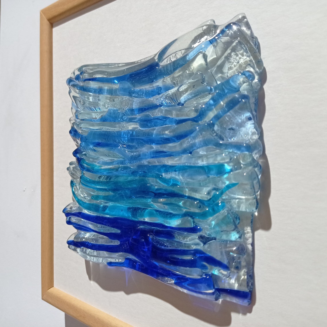 Abstract Depiction of Sunset,rectangle Fused Glass Frame, Artistic ...