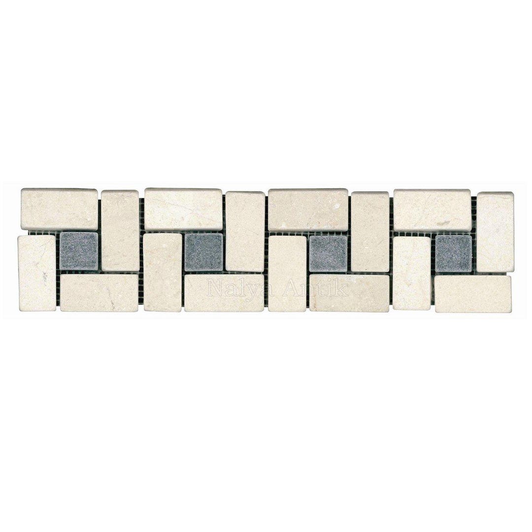 Handcrafted Artistic Turkish Natural Stone Marble Mosaic Border ...
