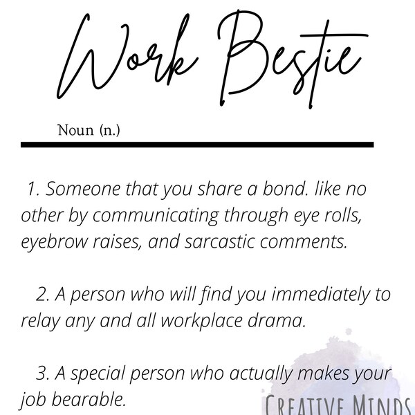 Work Bestie Print - Etsy