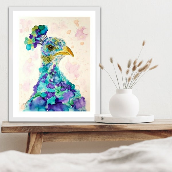 Alcohol Ink Peacock - Etsy