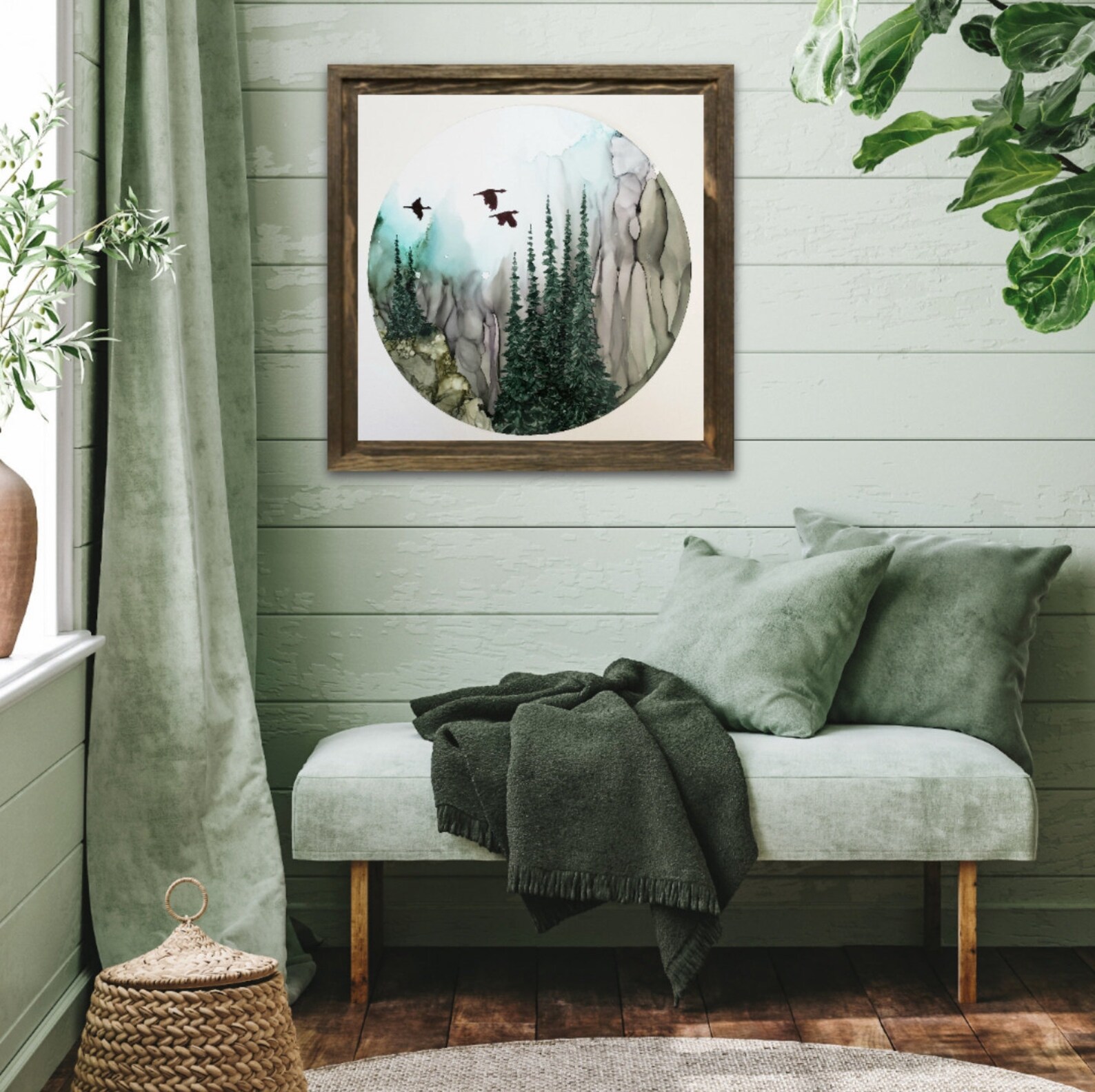 Original Alcohol Ink Art Landscape Painting Forest Art Misty Forest ...