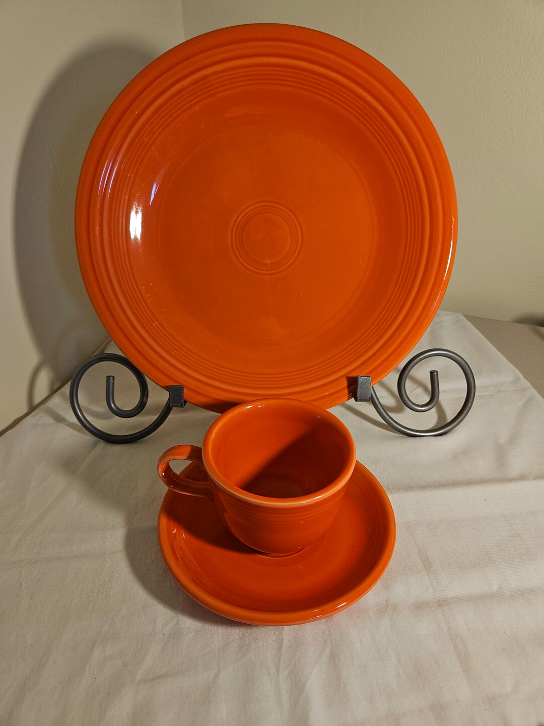Orange Poppy Fiesta 10.5 Dinner Plate, Paprika Tea Cup & Saucer Lot - Etsy