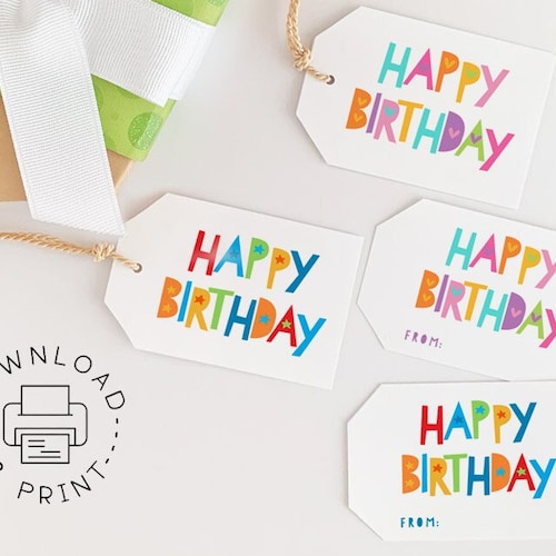 Printable Gift Tags / Happy Birthday Gift Tag / Birthday Gift - Etsy