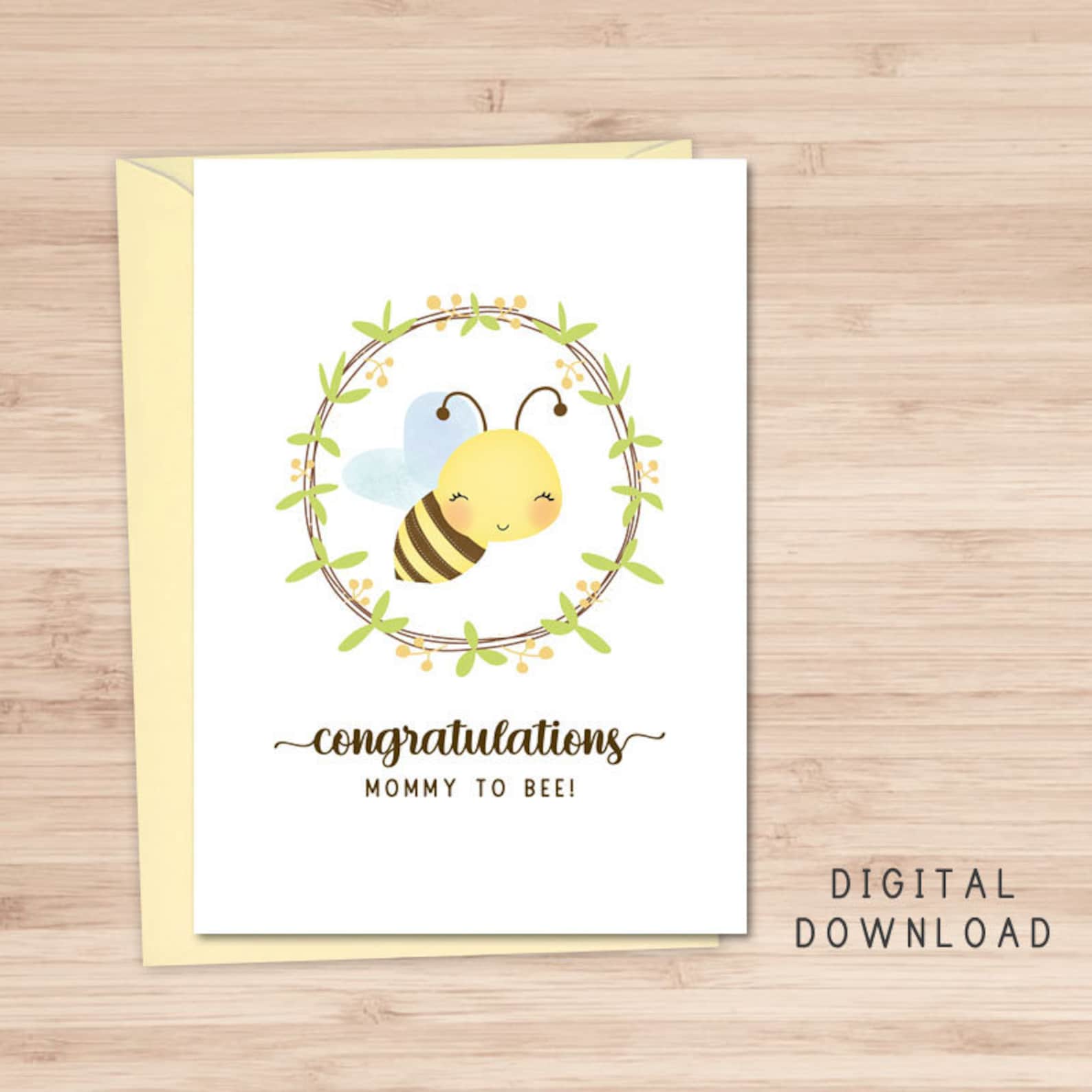 Printable Card Congratulations Mommy To Bee / Instant Download | Etsy