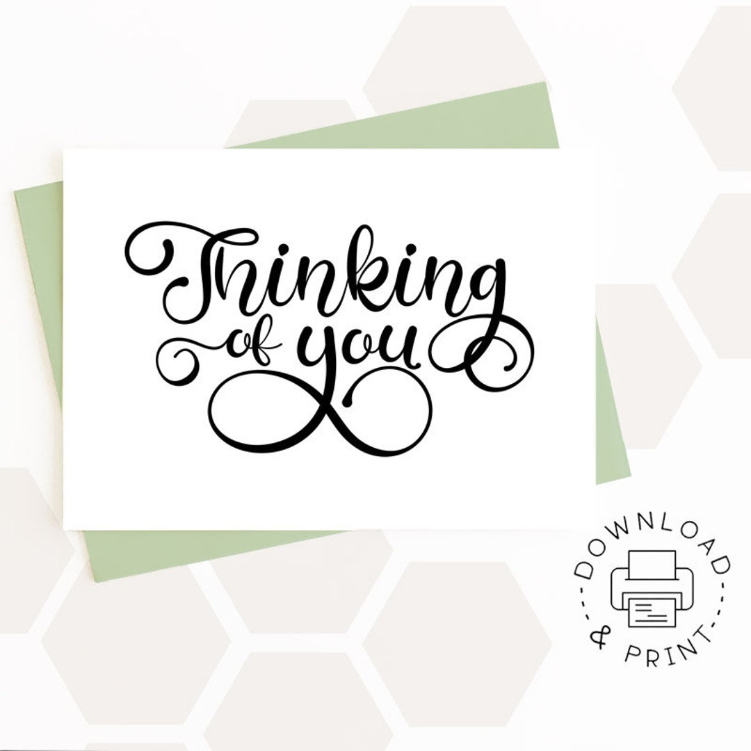 Thinking of You Printable Card / Instant Download PDF / Card Template ...