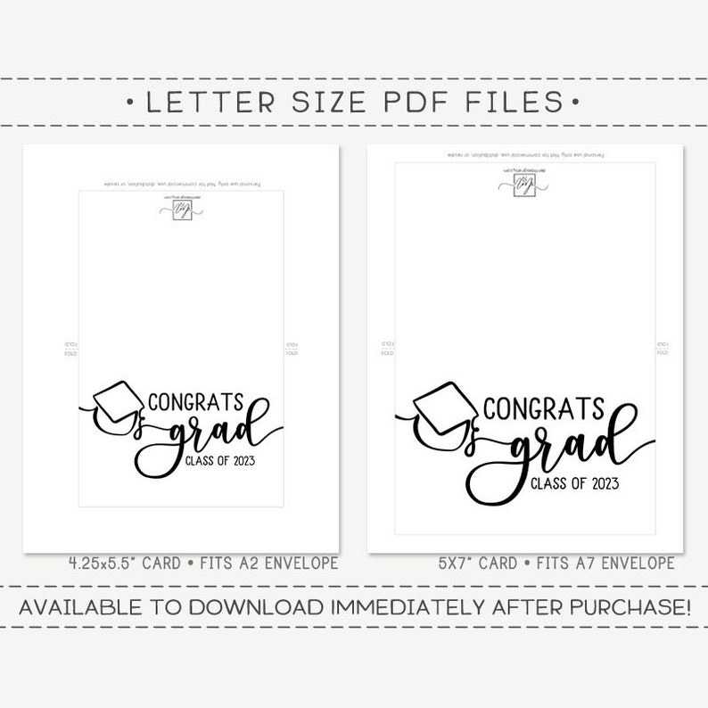 Printable Card Congrats Grad Class of 2023 / Instant Download - Etsy