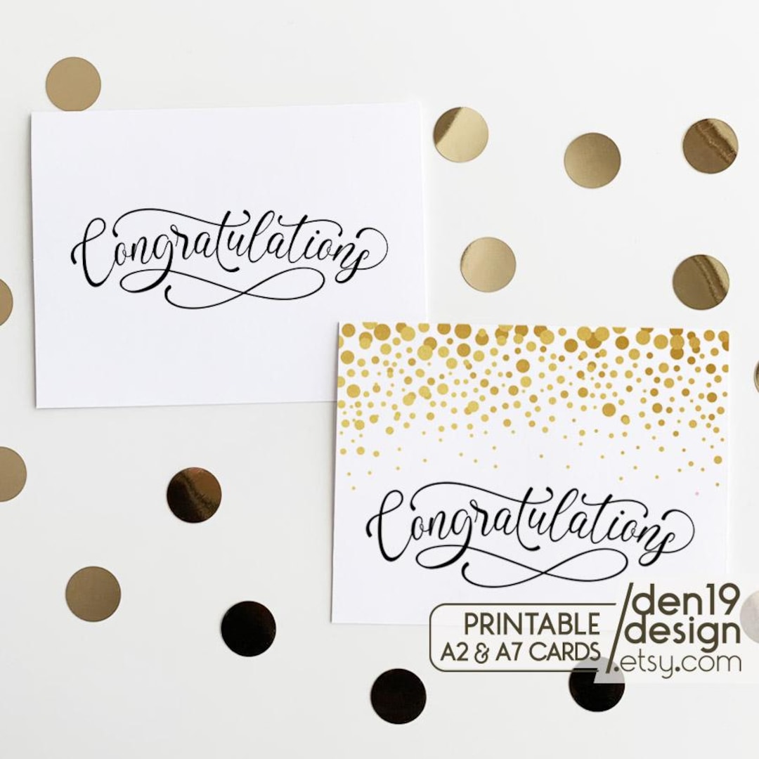 Congratulations Printable Card / Instant Download PDF / Card Template ...