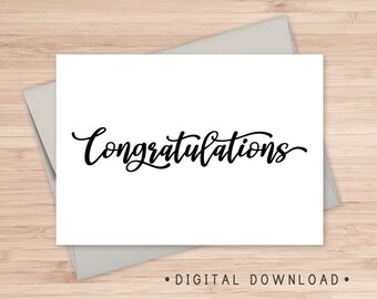 Congratulations Printable Card / Instant Download PDF / Card | Etsy