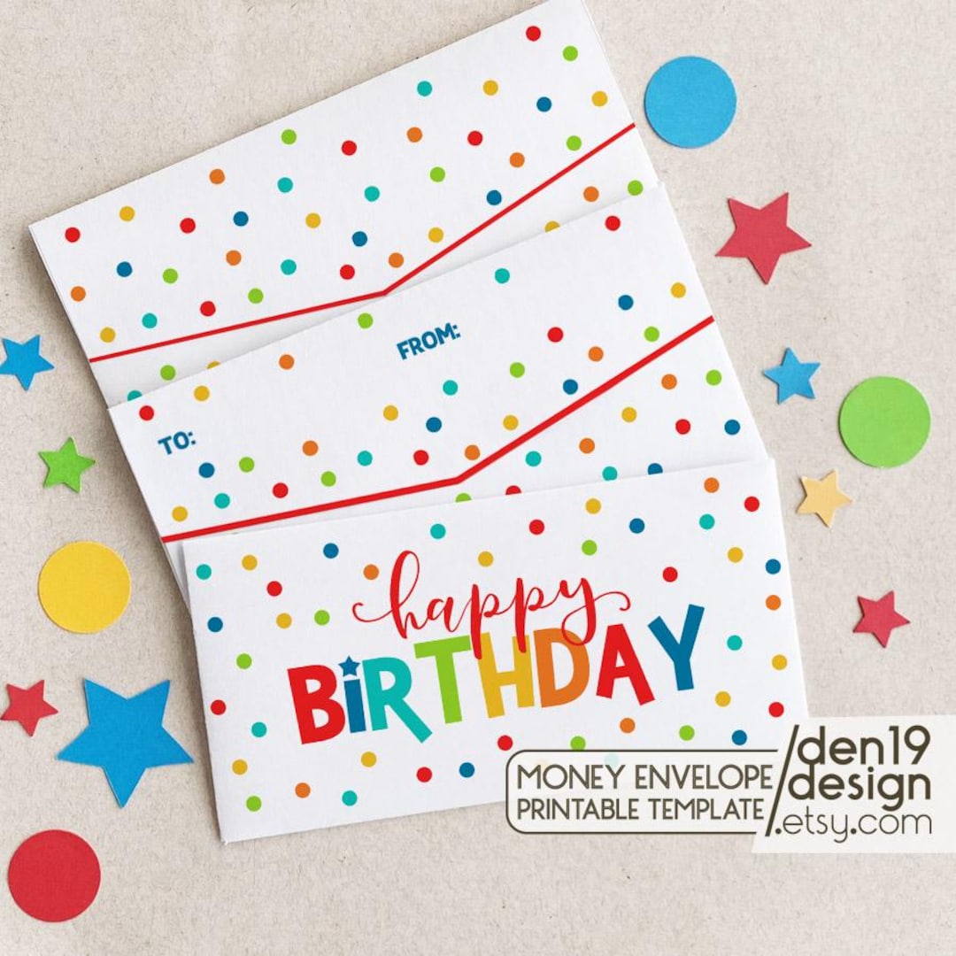 Printable Birthday Money Gift Envelope / DIY Gift Cash Holder / Instant ...