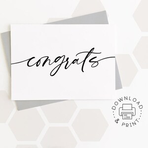 Congrats Printable Card / Instant Download PDF / Card Template - Etsy