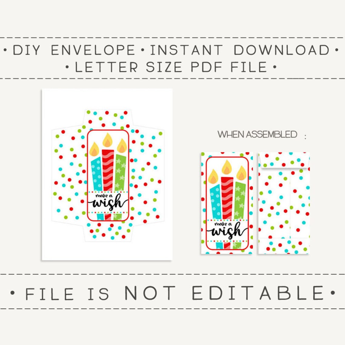 Printable Birthday Money Gift Envelope / Instant Download PDF - Etsy