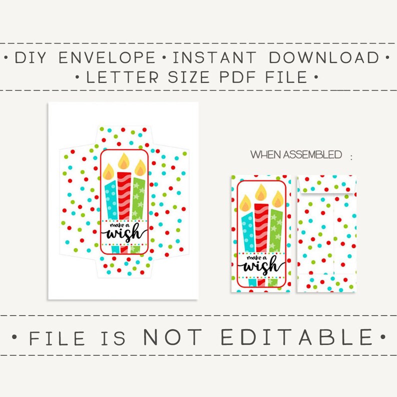 Printable Birthday Money Gift Envelope / Instant Download PDF - Etsy