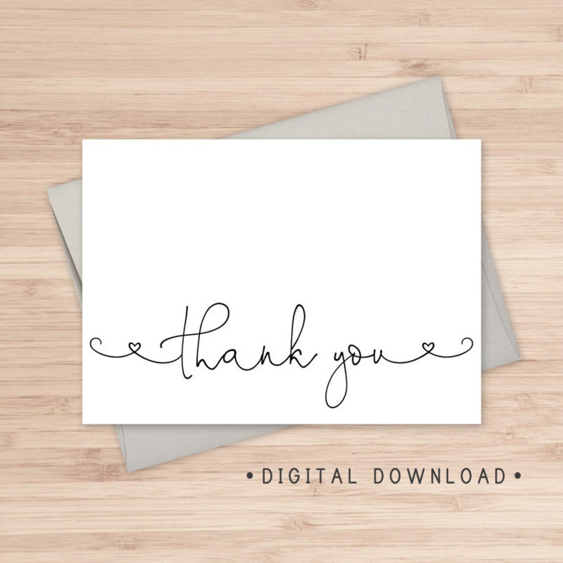 Thank You Printable Card / Instant Download PDF / Card | Etsy