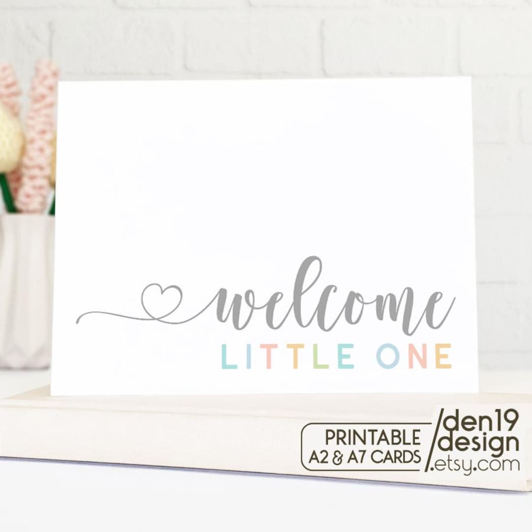 Welcome Little One Printable Card / Instant Download PDF / New Baby ...
