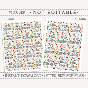 Printable Merry Christmas Gift Tags, Square Cookie Tag (PDF Files) - Etsy