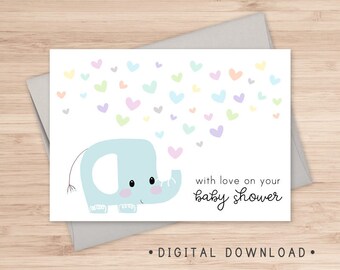 Hello Baby Printable Card / Instant Download PDF / Neutral New | Etsy