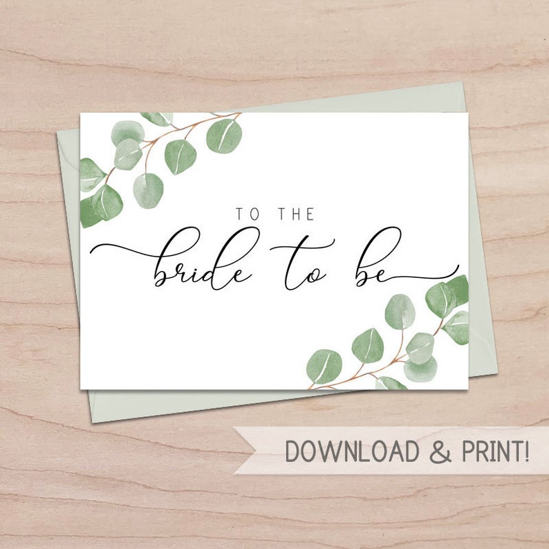 Printable Card: to the Bride to Be / Instant Download PDF / - Etsy