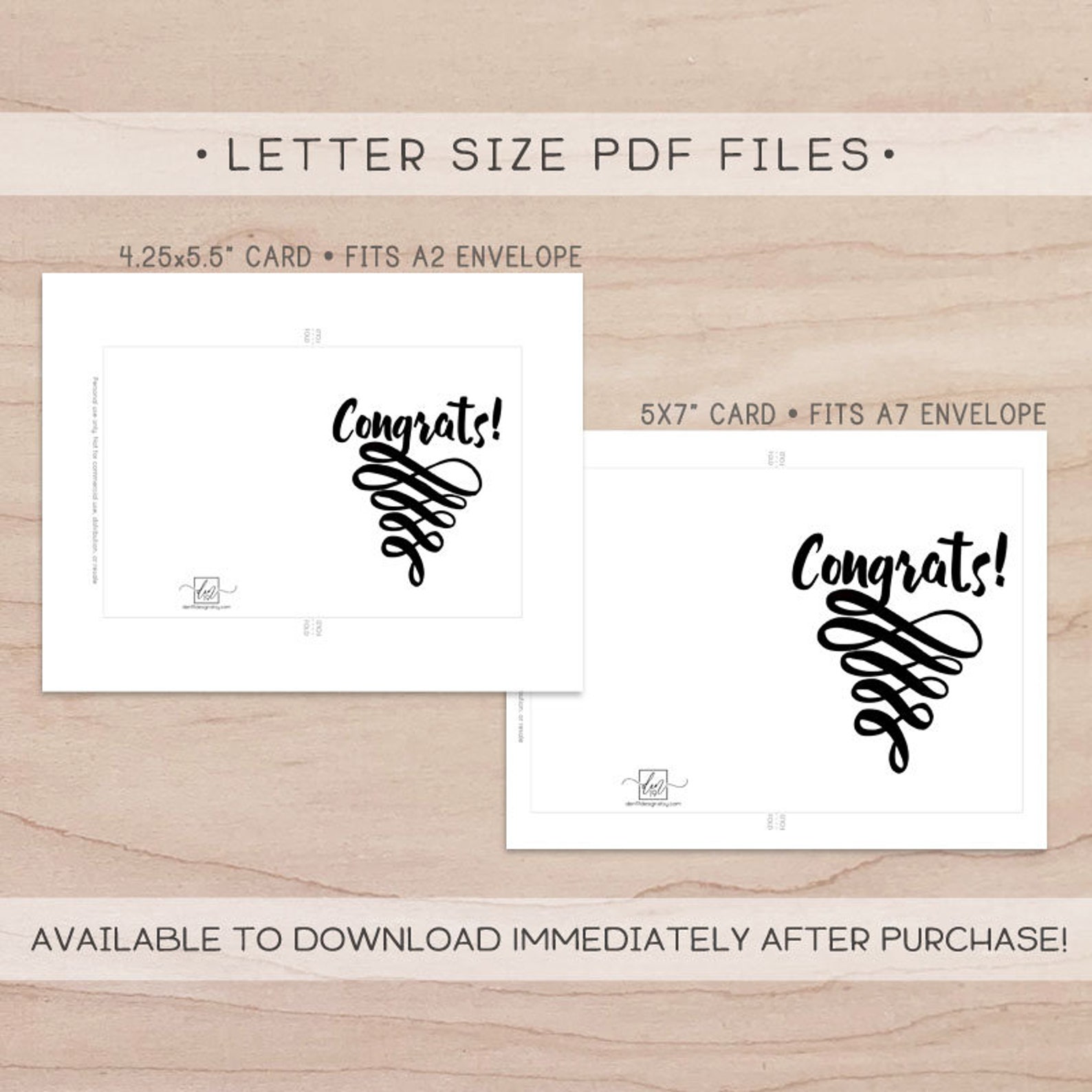 Congrats Printable Card / Instant Download PDF / Card Template - Etsy
