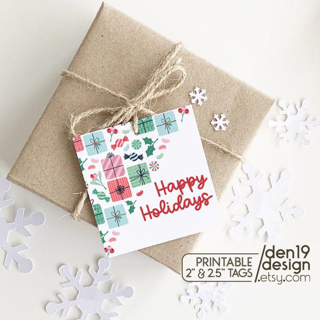 Printable Happy Holidays Gift Tag - Etsy