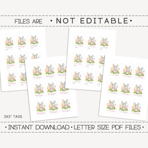 Printable Gift Tags / Easter Bunny Gift Tag / Easter Favor Tag / Some ...