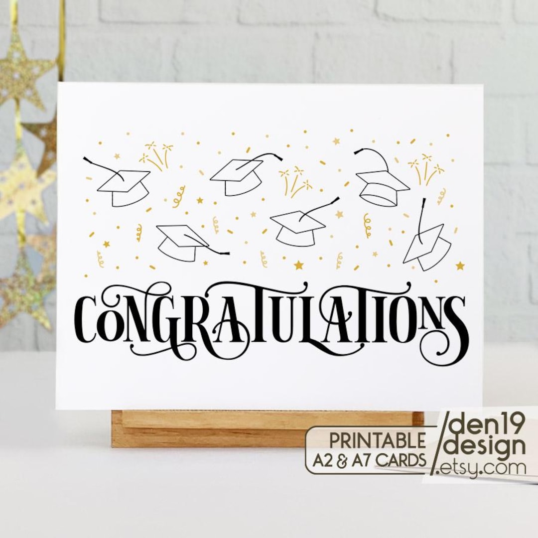 Congratulations Printable Card / Instant Download PDF / Graduation Card ...