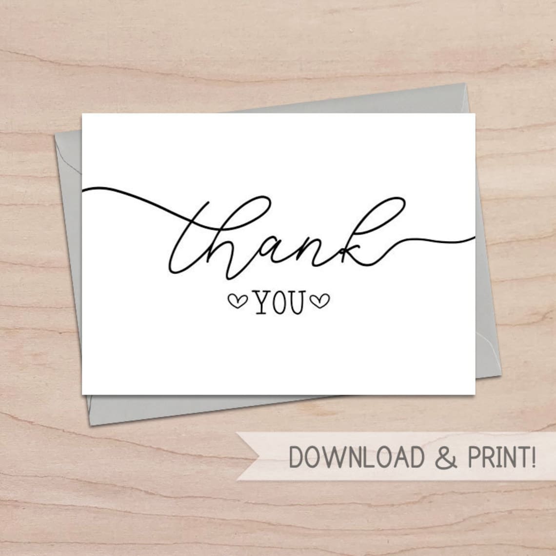 Thank You Printable Card / Instant Download PDF / Card - Etsy