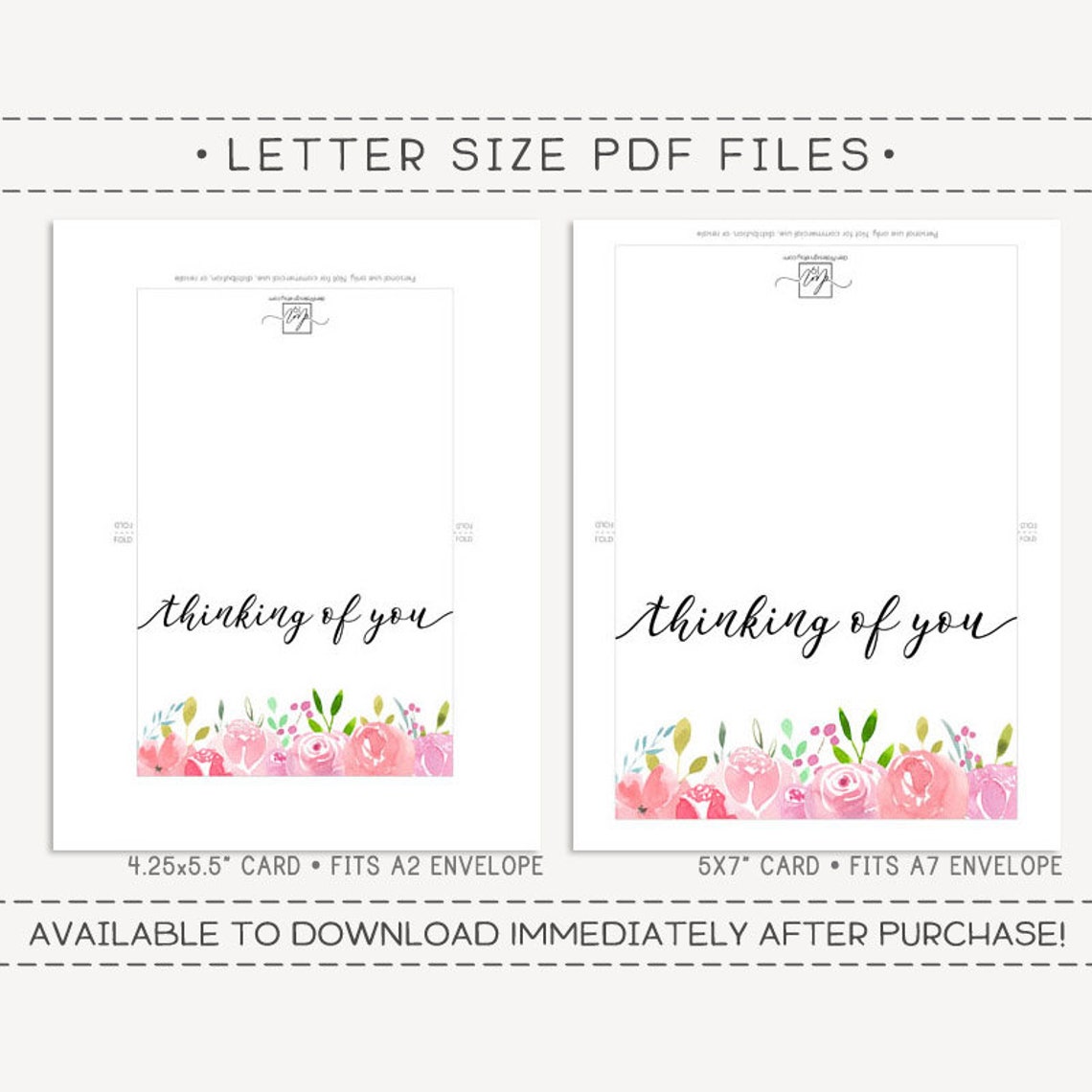 Thinking of You Printable Card / Instant Download PDF / Card - Etsy